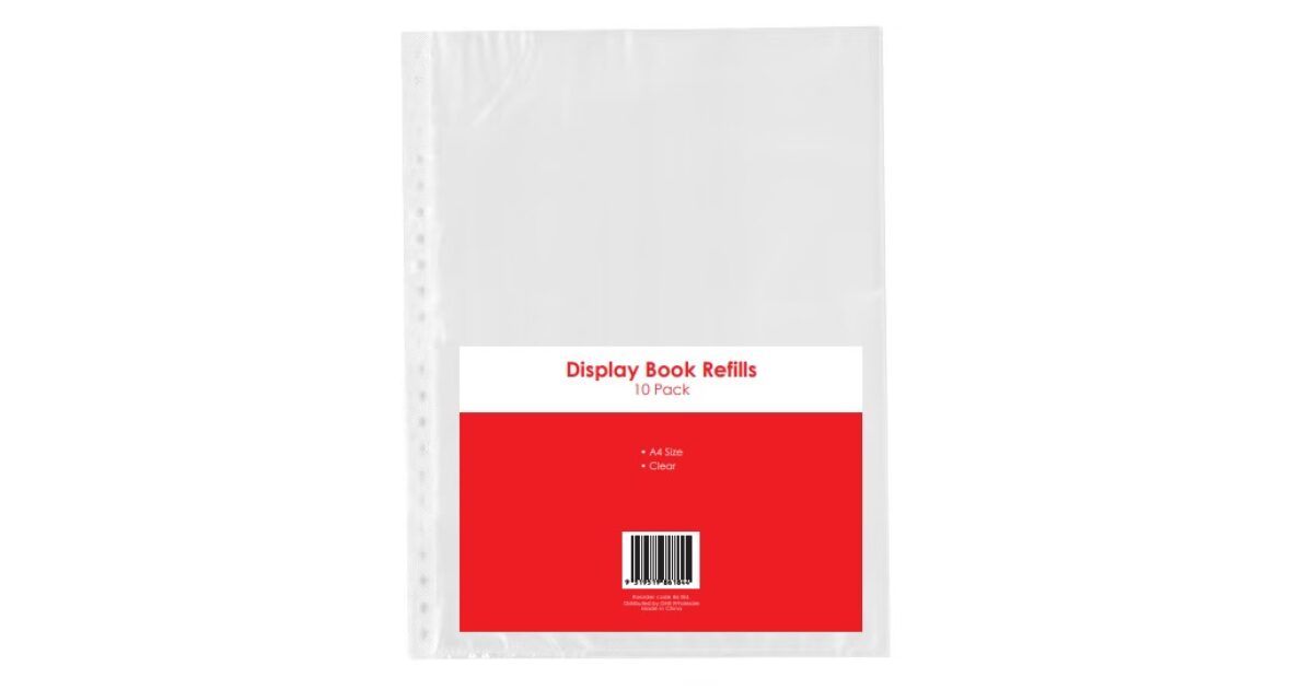 Display Book Refills Clear 10pk - A4 Sheet Protectors | Rodney's Relics