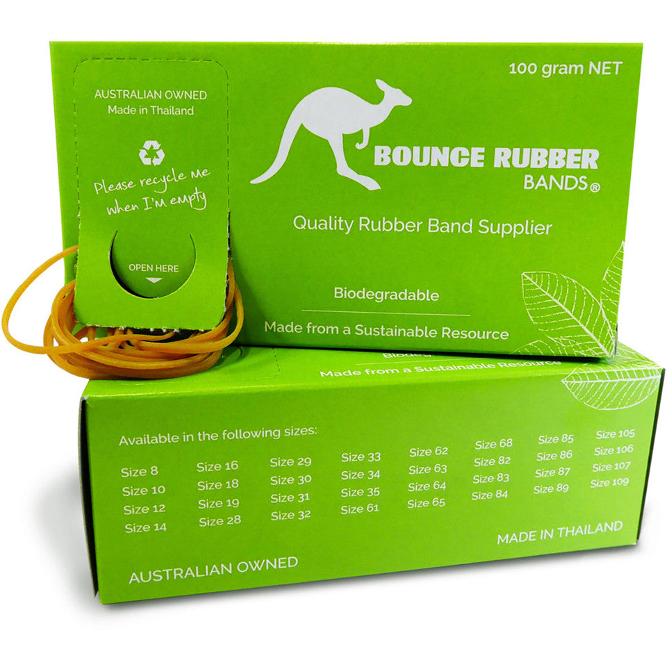 Rubber Bands 100g Size 16 Bank Note Size | Bounce | Rodney's Relics